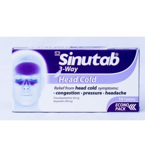 Sinutab 3 Way Tablets 10's