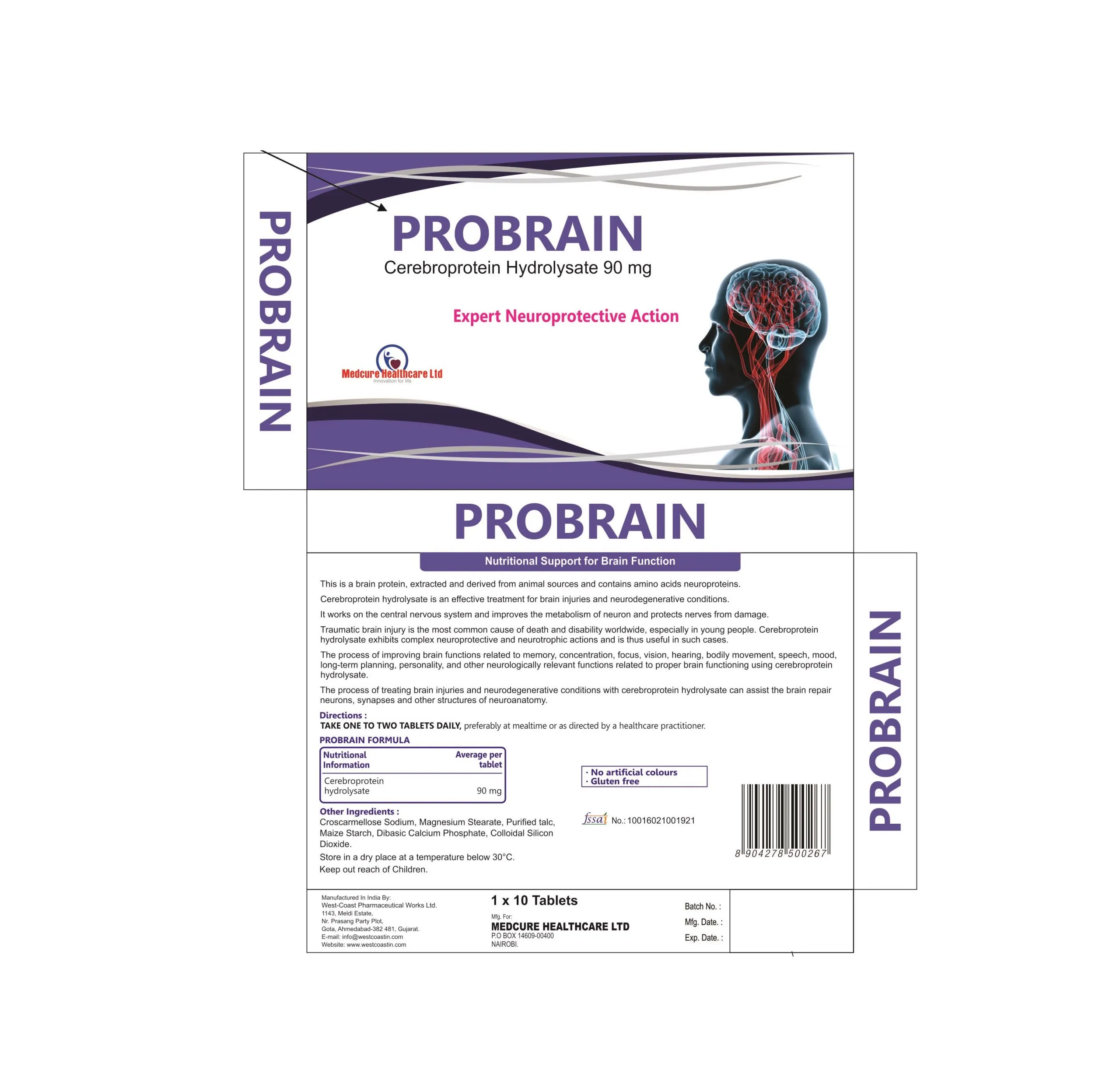 Probrain 90mg Tablets 10`s